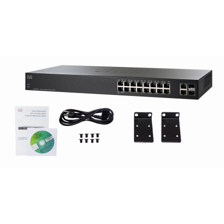 SG200-18 CISCO 16-1000 2-SFP-Combo Switch Smart Rack SLM2016T-NA