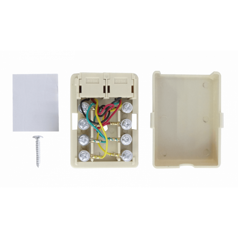 RST-1124 Roseta 2-RJ11 6P4C Doble Ivory Beige Sobrepuesta