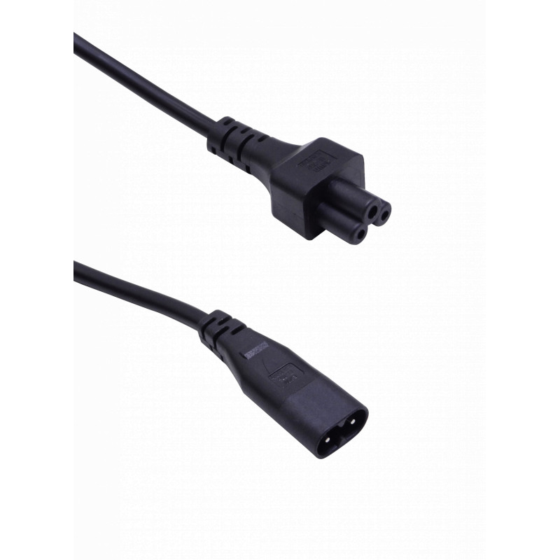 C8MT Fig8-C8-Macho Trebol-C5-Hembra Cable Poder 30cm 10A 3x0,75mm