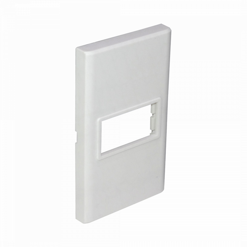 FQ1 1-Espacio Placa Mural 120x70mm Blanca Faceplate Multimedia LY-115
