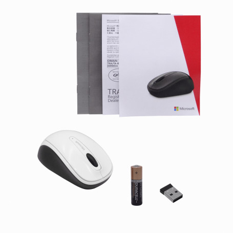 3500W MICROSOFT Mouse Blanco USB Inalambrico 2,4GHz inc/1-AA