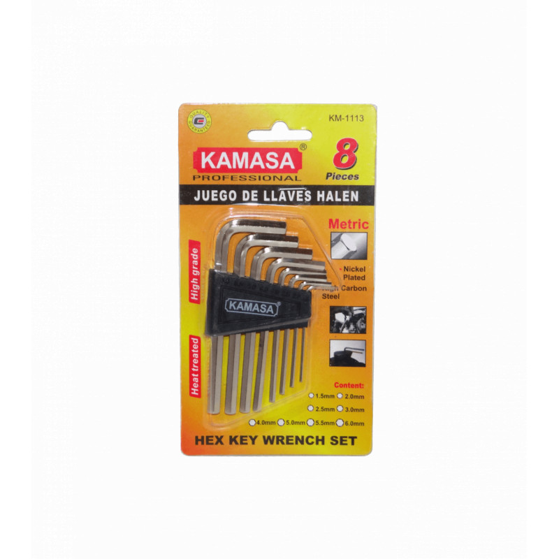 ALLEN-156 KAMASA Kit 8-Llaves Allen Separadas 1,5-2-2,5-3-4-5-5,5-6 ...