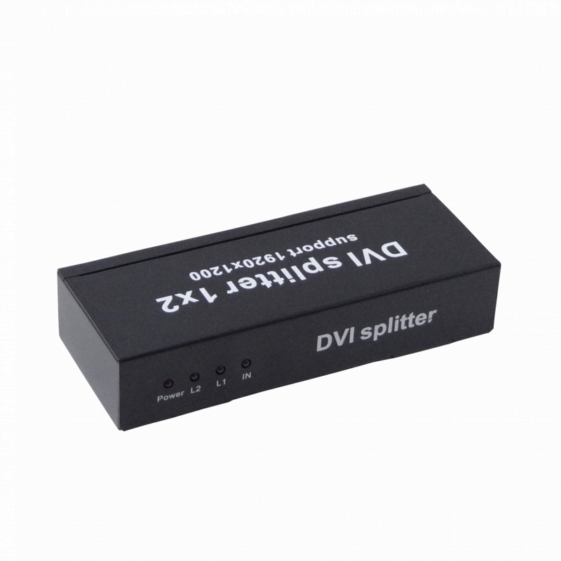 DVI-1X2 Splitter 1x2 DVI/D/Dual-M 1080p 1-in 2-out inc-5V-1,5A 1920x1200