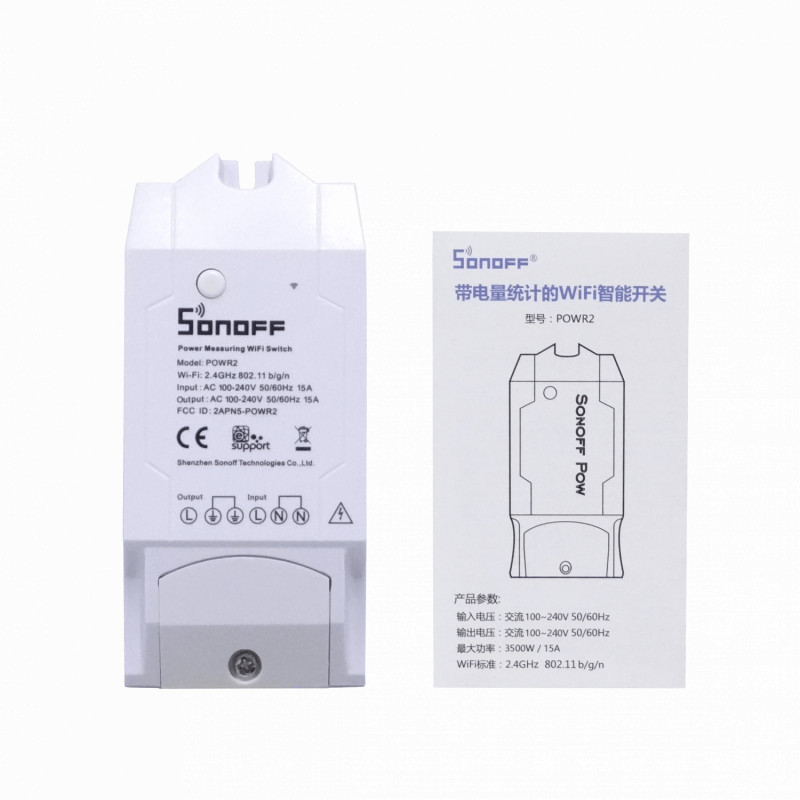 SONOFF-POWR2 SONOFF Rele 3500W 90-264VAC Mide-Consumo SoloWiFi