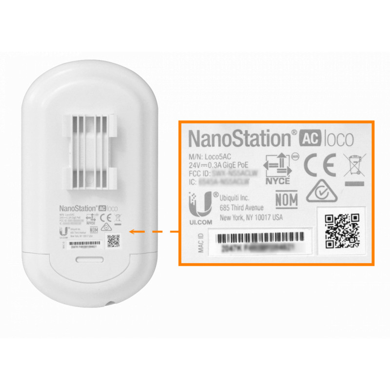 LOCO5AC-5 UBIQUITI 5-unid 5GHz 13dBi 1-1000-RJ45 NS-5ACL | COMPRATECNO