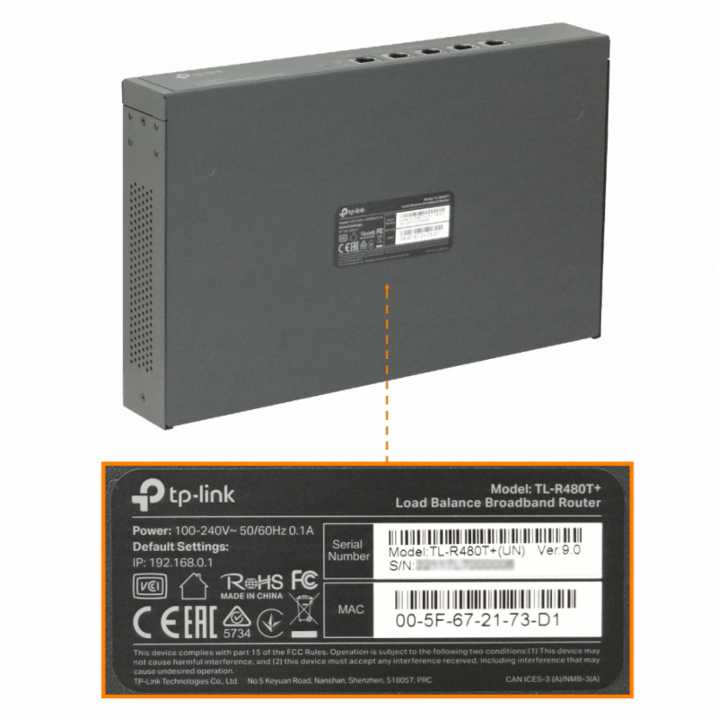 TL-R480T+ TP-LINK ROUTER 3-WAN/LAN 1-WAN 1-100 1-RS232-RJ45 RACK
