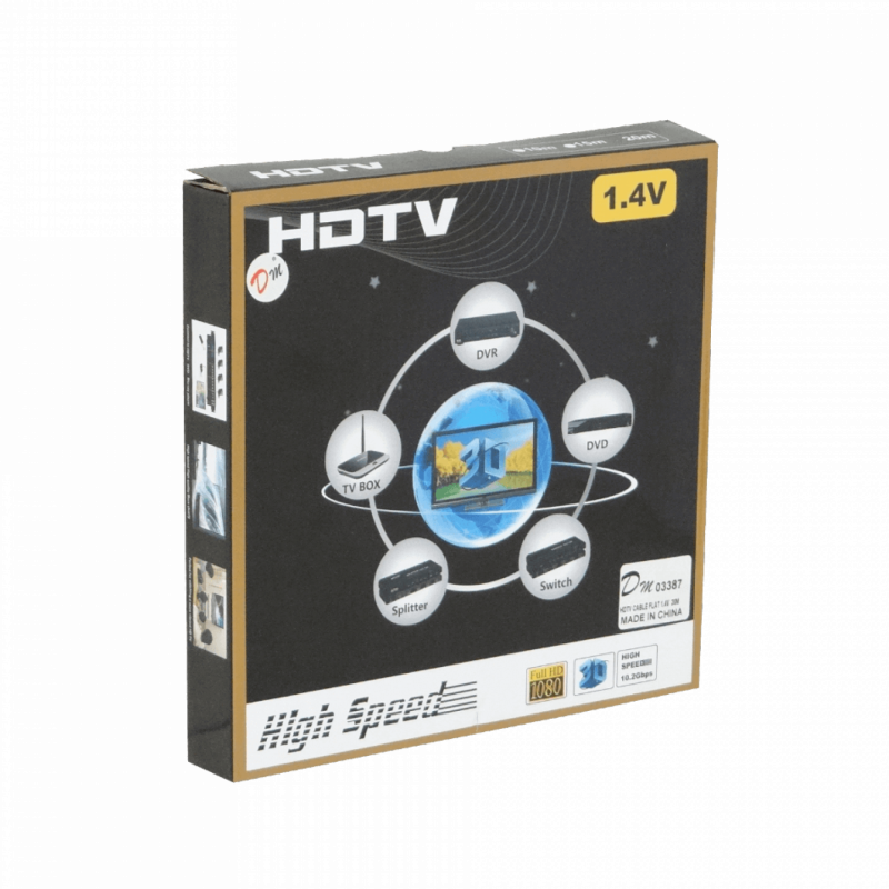 HDMI-20MM 20mt sin/Bisagra HDMI-M HDMI-M Cable Negro v1.4 3D 2000cm