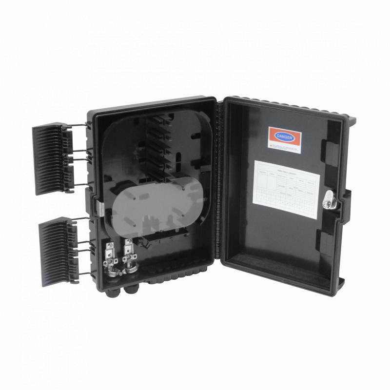 BOX-16N Negra 16-CL-Rectang 2-Estopa IP65 Caja Fibra NAP inc-16xFASCA