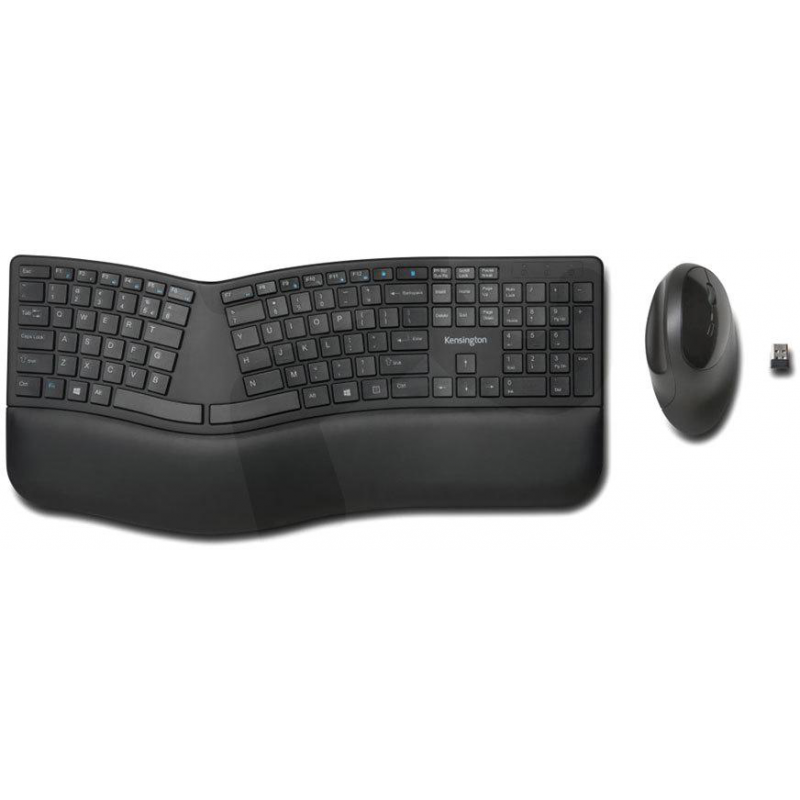 Kensington Pro Fit Ergo Wireless Keyboard and Mouse - Juego de teclado y rat n - inal mbrico - 2 ...
