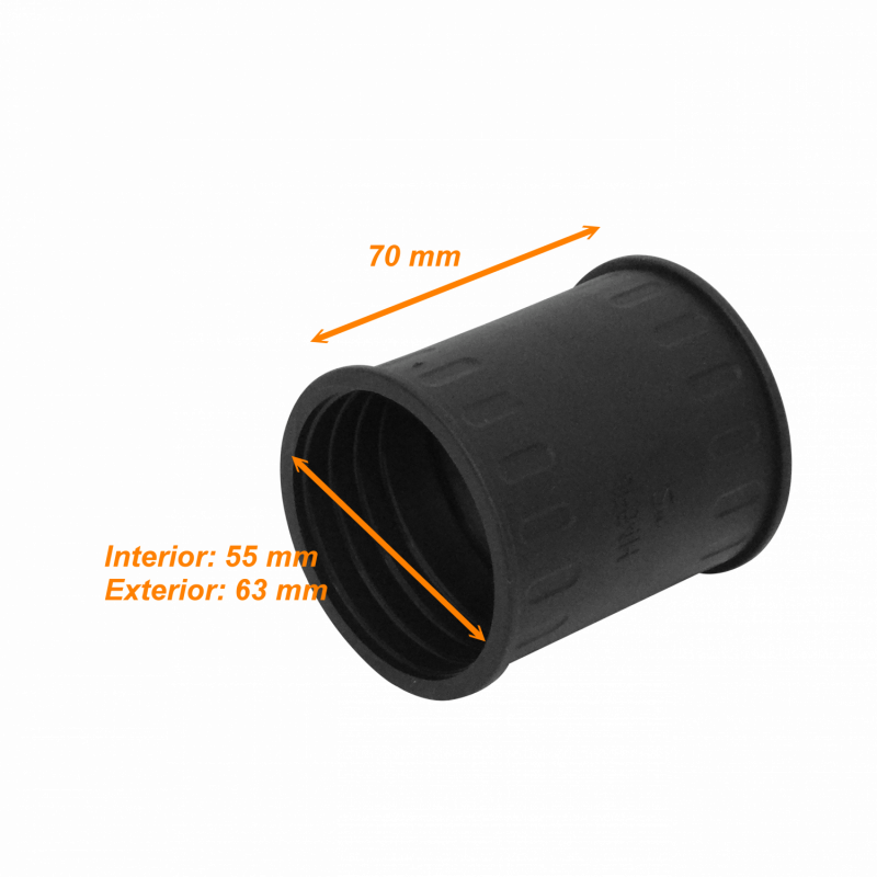 FLEP55-U 55mm Union Copla para Conduit Flexible Plastico Negro Corrugado