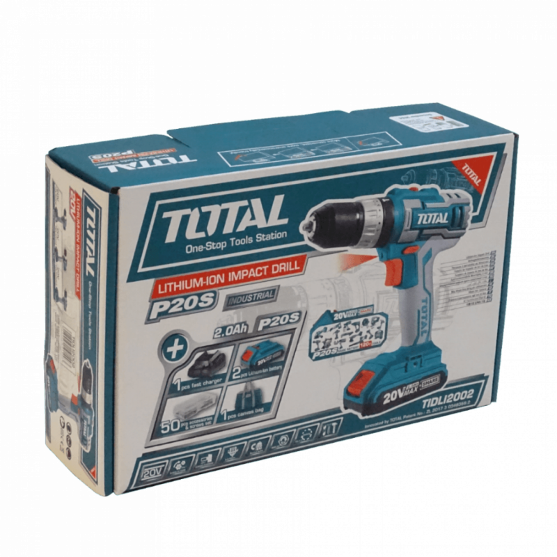 TALA-SET TOTAL Taladro Inalambrico 0,8-10mm + 2 bateria-Litio 20V 2Ah ...