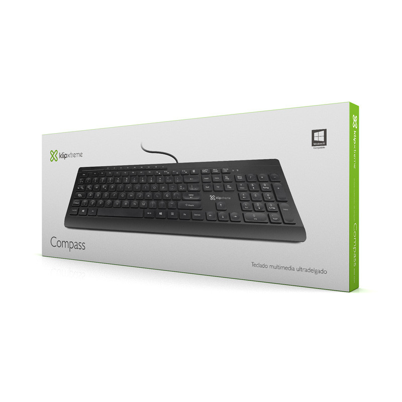 Klip Xtreme - Keyboard - Wired - Spanish - USB - Black - Multimedia keys