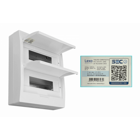 Tablero sobrepuesto IP41, LH, tapa color blanco, 24 polos