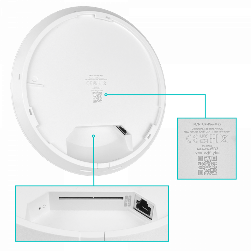 U7-Pro-Max UBIQUITI 2x4x2 1-2500 WiFi7 14,9Gbps 2,4/5/6GHz 4/6/6dBi req ...
