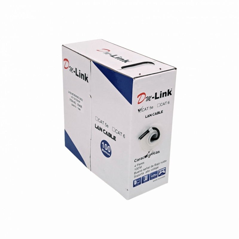 CBG-UN1 100m CCA Sim-Cat5e Negro Cable UTP Unifilar Aleacion Caja