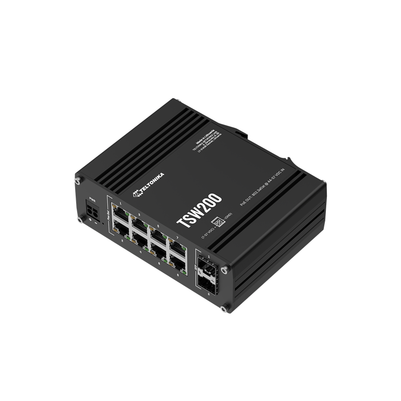 TSW200 PoE+ Switch 8 GbE, 2 SFP ports