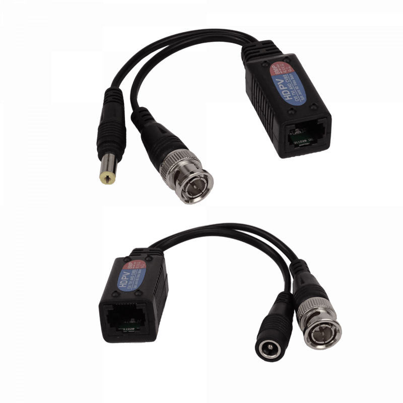 BALUN-RJ45 Video Balun RJ45-H BNC-M UTP Cat5e Cat6 8MP HD Plug-M/H req ...