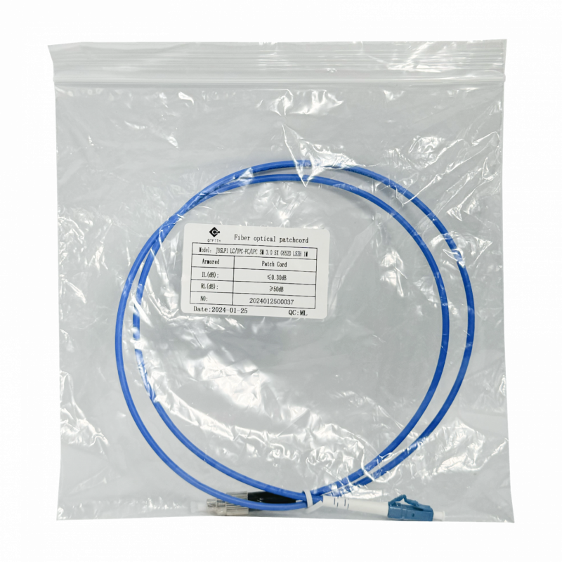 JBSLF1 LSZH Blindado 1mt LC-FC SM Simplex Jumper Cable Fibra 3.0mm 9/125um