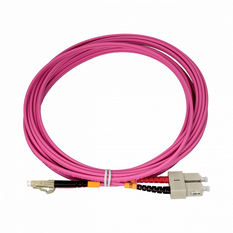 JF4LC5 LSZH 5mt LC-SC OM4 MultiModo MM Duplex Jumper Fibra 3.0mm 50/125um