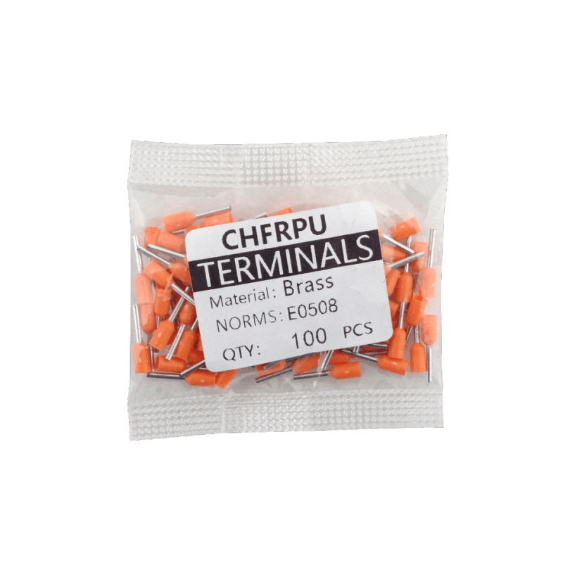 E0508-B Naranjo 0,5mm2 8/14mm 100-unid AWG22 Ferrules Terminal Aislado ...