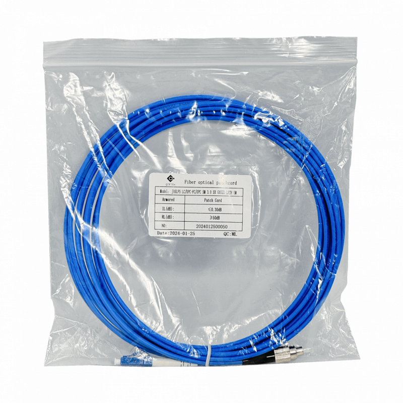 JBSLF5 LSZH Blindado 5mt LC-FC SM Simplex Jumper Cable Fibra 3.0mm 9/125um