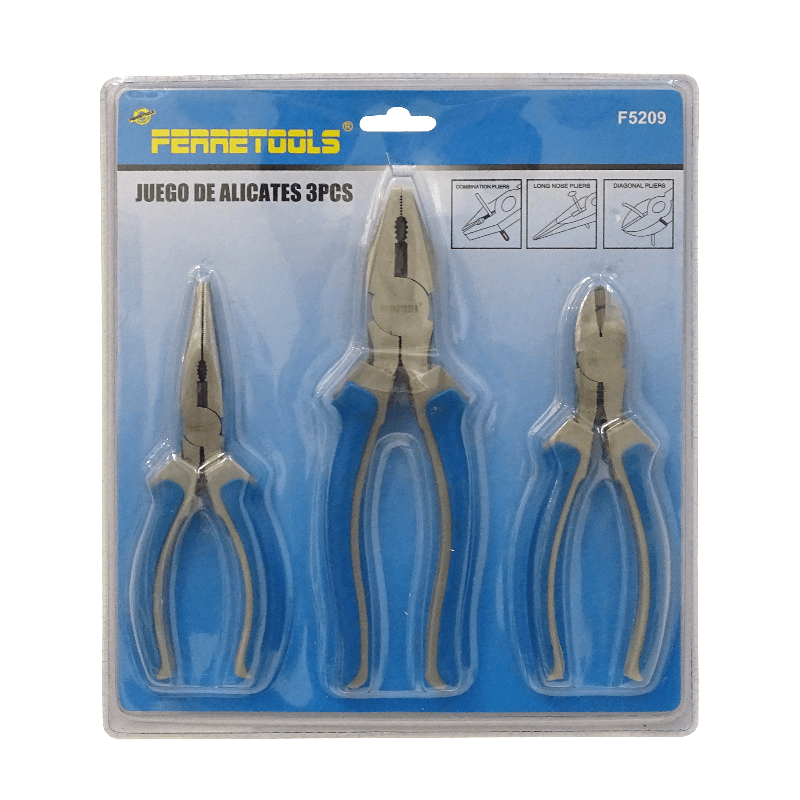 KIT-ALICATES FERRETOOLS 3 Alicates Universal Cortante Punta 8-Pulgadas ...