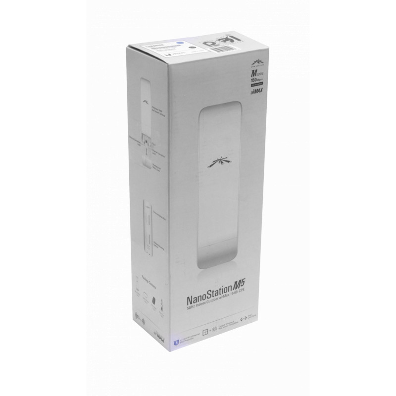 NSM5 UBIQUITI 5GHZ 2X2 2-100-RJ45 16DBI 27DBM NANOSTATION INC/POE-24V