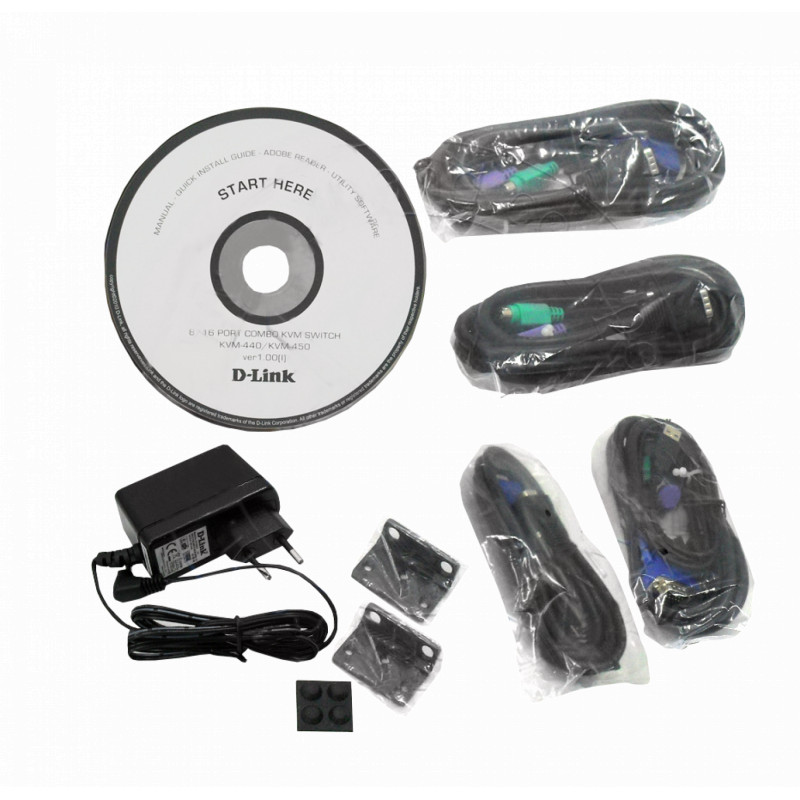 KVM-450 D-LINK KVM 16-EQUIPO RACK INCLUYE 3 CABLES/KVM-402