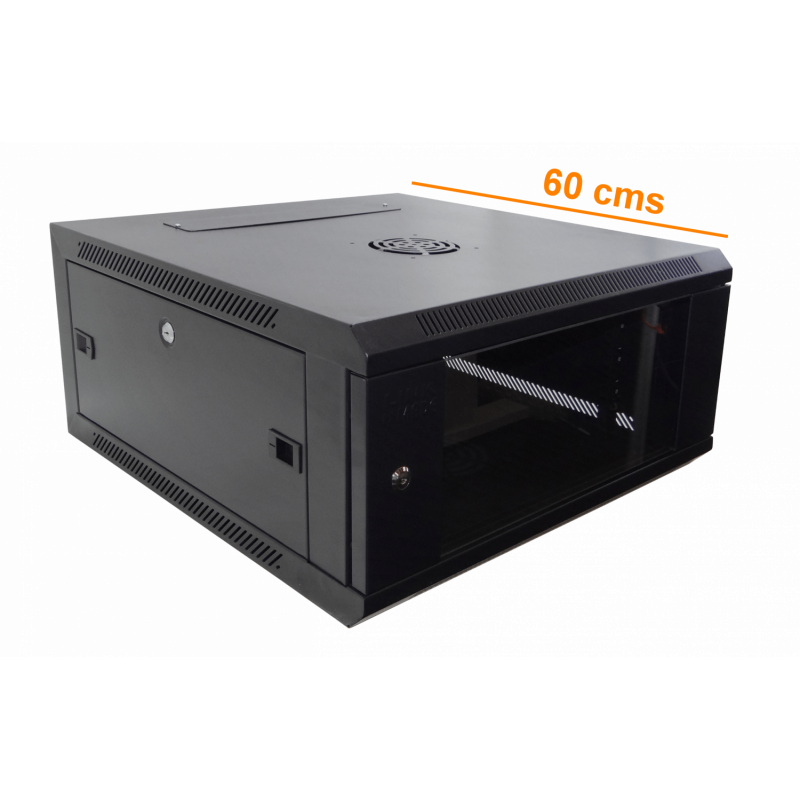 RK04-6L 60CM-FONDO 4U RACK PARED MURAL NEGRO | COMPRATECNO