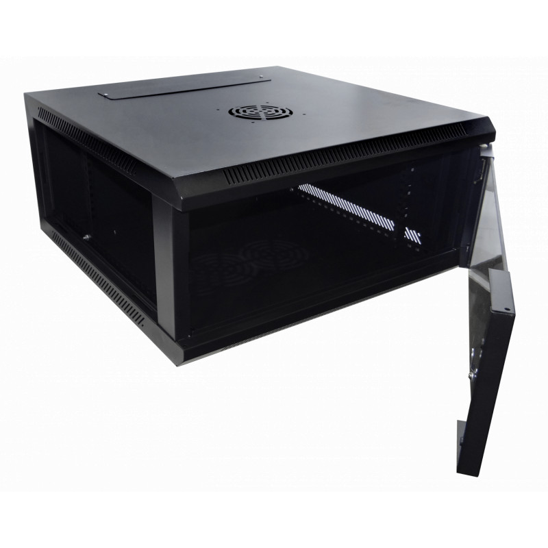 RK04-6L 60CM-FONDO 4U RACK PARED MURAL NEGRO | COMPRATECNO