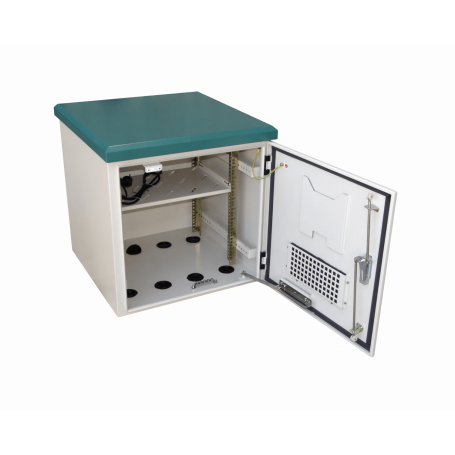 RK10-6LE 10U 614x600mm Rack ExteriorMuroPoste IP65 Bandeja 2-Vents PDU