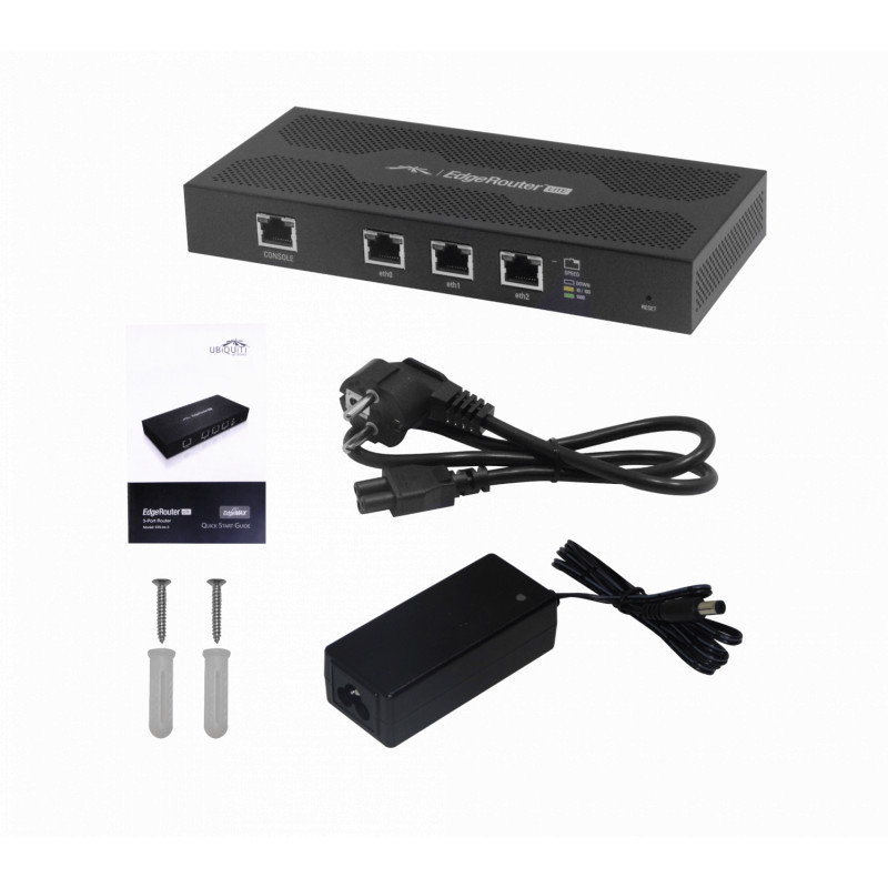 ERLITE-3 UBIQUITI 3-1000 1-CONSOLE-RJ45 Router 9-24VDC inc-12V